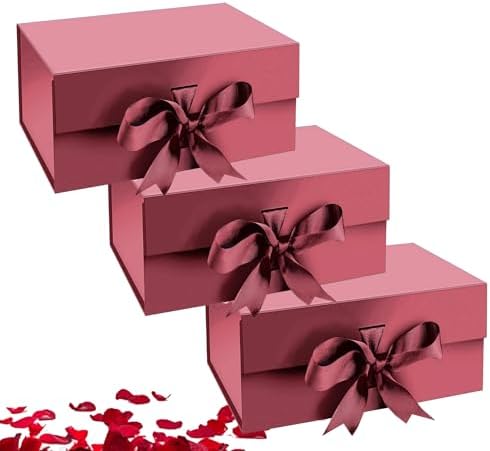 Aakriti Maroon Foldable Rakhi Gift Box Empty Gift Box with Satin Ribbon ...