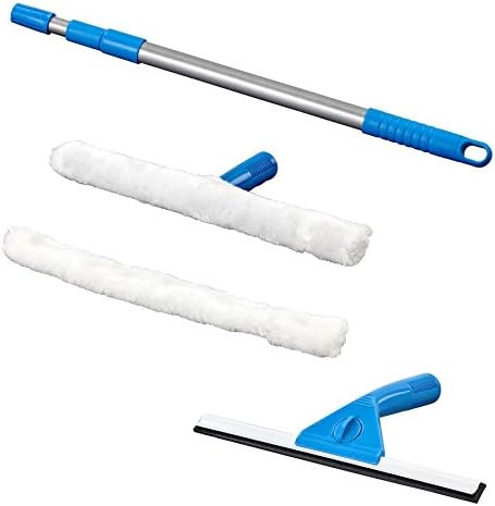 iTrend Window Glass Cleaning Kit – With Microfiber Washer, Pole, Rubber ...