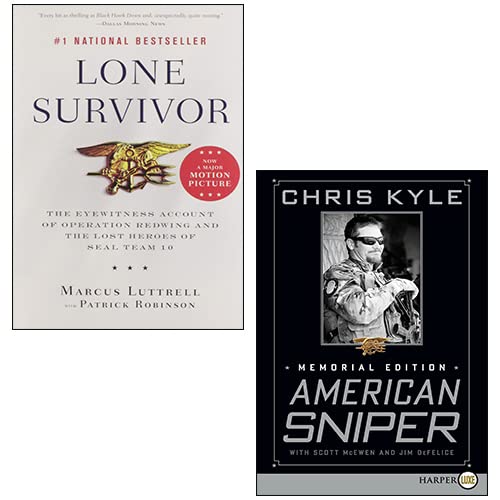 Lone Survivor, American Sniper 2 Books Collection Set : Marcus Luttrell ...