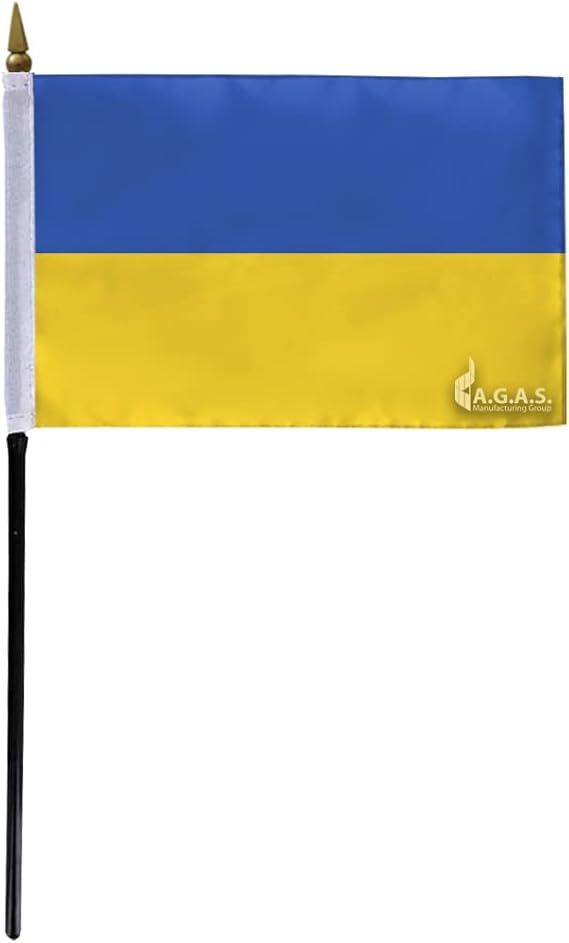Amazon.com : AGAS Ukraine Mini Stick Flag 4x6 inch – Durable Polyester ...