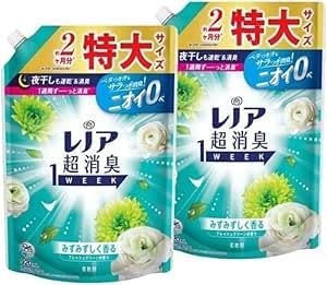 Amazon | レノア 超消臭1WEEK 柔軟剤 フレッシュグリーン 詰め替え 770mL x 2セット オリジナルポケットティッシュ付き | ノーブランド品 | 液体柔軟剤