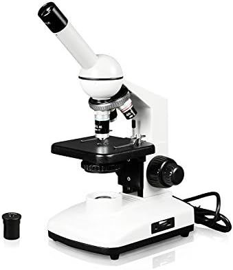 Vision Scientific VME0007-RC Monocular Compound Microscope, 10x WF, 25WF Eyepiece 40x-1000x ...
