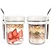 Amazon.com: Overnight Oats Jars with Spoon and Lid 16 oz [2 Pack], Airtight Oatmeal Container ...