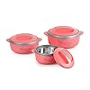 Buy CELLO Sapphire Insulated Inner Steel Casserole Set of 3, Peach ...
