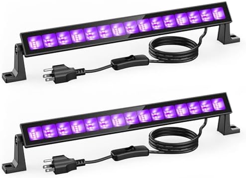 Lamvip 2PCS 40W LED Black Light Bar, Blacklight Bars with Plug 5FT Cord ...