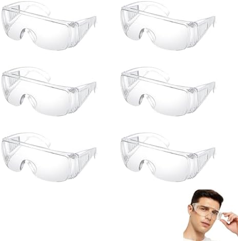 OXYGLOBE 6Pcs Safety goggles Eye Protection Glasses Transparent Glasses ...