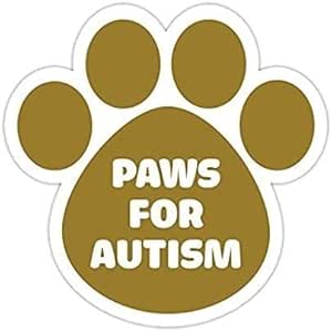 Amazon.com - Dog Paw Shaped Bumper Sticker Vinyl Decal: Paws for Autism ...