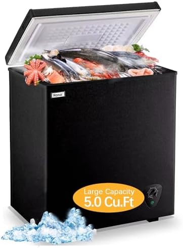 Amazon.com: Chest Freezer 5.0 Cu.Ft Black Compact Freezer, Manual ...