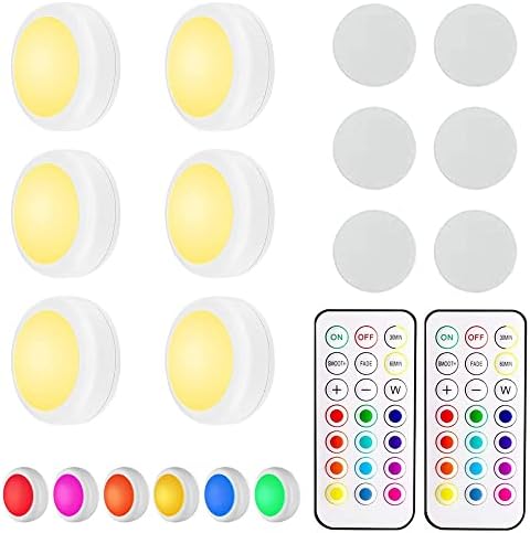 LED Puck Lights with Remote Control, Wireless Under Cabinet Lighting ...