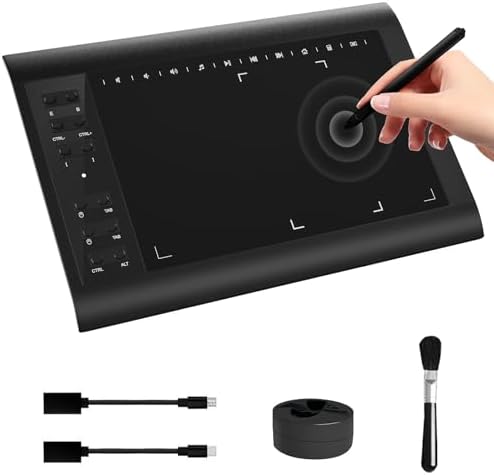 Amazon.com: XOPPOX Graphics Drawing Tablet 10 x 6 Inch Large Active ...