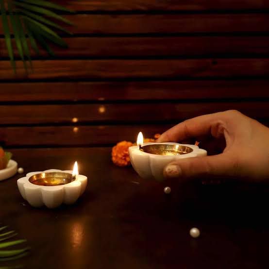Buy Diwali Diya, Marble Diyas, Marble Tea Light Holder, Pooja Diya for ...