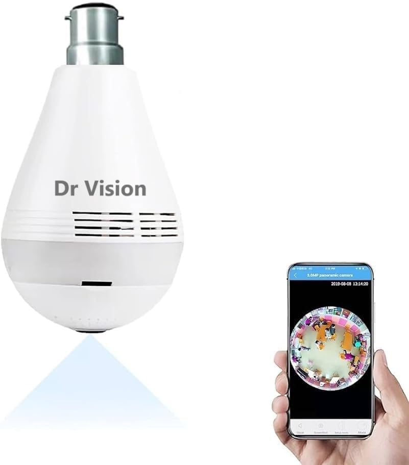 Buy Dr Vision Bulb Camera Indoor WiFi Full HD Bulb Shape Fisheye 360 ...