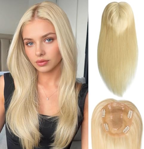 Amazon.com : Yifute 613 Silk Base Human Hair Topper for Women Real ...