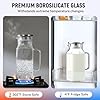 Amazon.com: 40 oz,1.2Liter Square Glass Pitcher with Lid and Spout ...