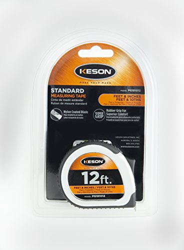 Snapklik.com : Keson Tape Measure,5/8 In X 12 ft,Chrome/Black