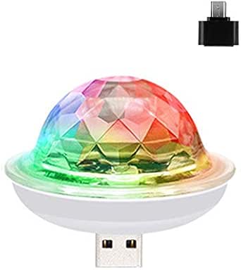 USB Party Lights Mini Disco Ball - Led Small Magic Ball Sound Control DJ Stage Light Colorful ...