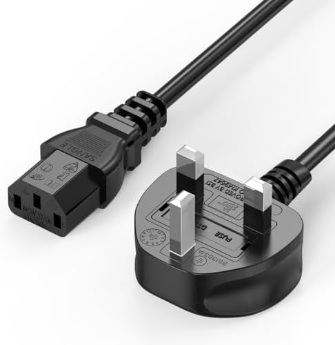 Monitor Power Cable Lead, Mellbree UK 3 Pin C13 Keetle Lead Compatible ...