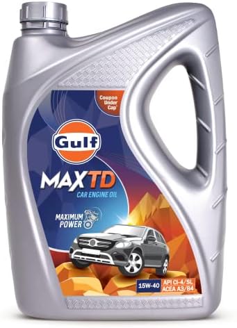 GULF MAX TD 15W-40 - [4 L] API CI-4/SL and ACEA A3/B4 Car Engine Oil ...