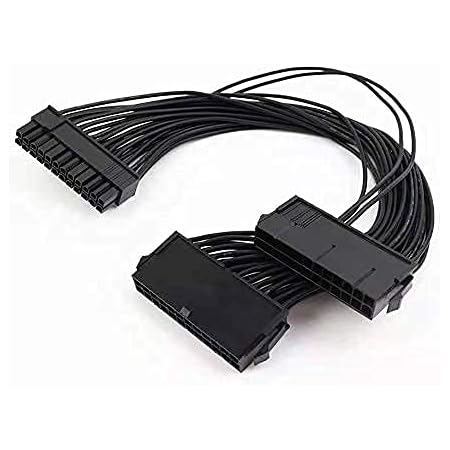 Amazon.com: Dual PSU Power Supply 24 Pin Extension Cable for ATX ...
