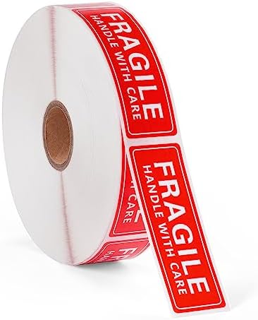 Amazon.com: Red Fragile Warning Stickers for Safe Shipping Packing of ...