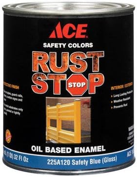 Amazon.com: Paint Rust Stop Oil Based Enamel Gloss Safety Blue Quart ...