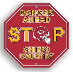 Amazon.com : Kansas City Chiefs Plastic 12 inch Stop Sign New : Sports ...