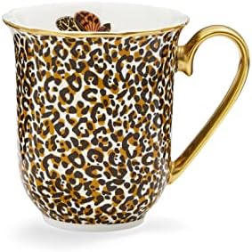 Amazon.com | Bone China Ceramic Tea Cup Coffee Cup and Saucer, Leopard ...