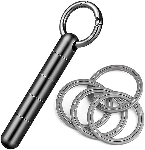 Amazon.com: TISUR Keychain Pill Holder+ Titanium Key Rings for Keychain ...