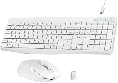 KOORUI Wireless Keyboard and Mouse, Rechargeable Silent Mouse Keyboard ...