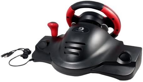 Amazon.com: Dual Shock Motor Racing Force Feedback Wheel Pedal Set ...