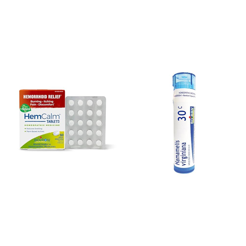 Amazon.com: Boiron Hemorrhoid Relief Tablets and Homeopathic Pellets ...