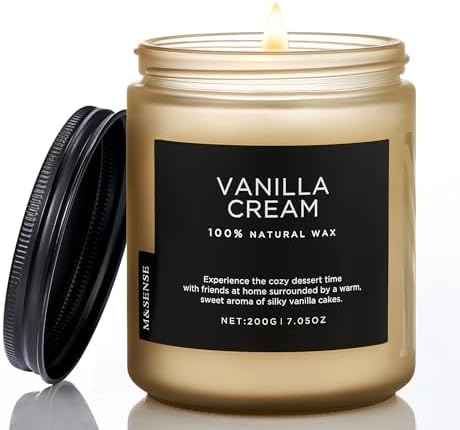 Amazon.com: M&SENSE Vanilla Candles for Home, 7.05oz All Natural ...