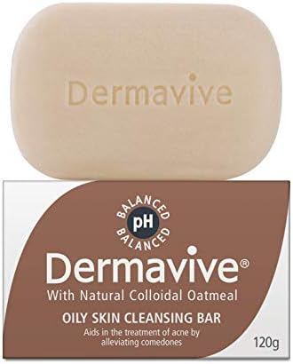Amazon.com : Dermavive Oily Skin Cleansing Bar, Cleansing Soap-Free Bar ...
