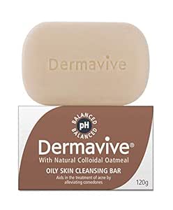 Amazon.com : Dermavive Oily Skin Cleansing Bar, Cleansing Soap-Free Bar ...