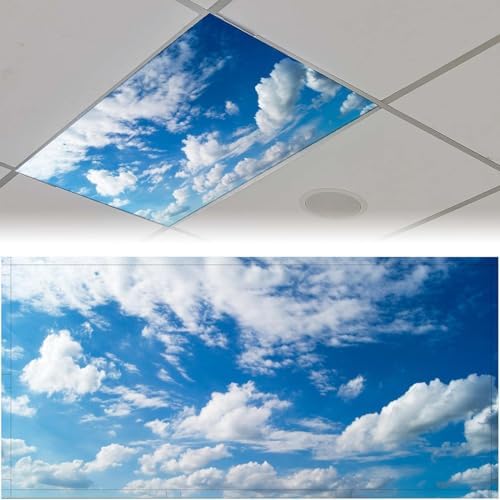 2Pcs Fluorescent Light Cover for Ceiling Light-Sea View Magnetic Light ...