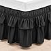 Amazon.com: RIMELA Multi-Ruffle Black King Bed Skirt 16 Inch Drop, Bed ...