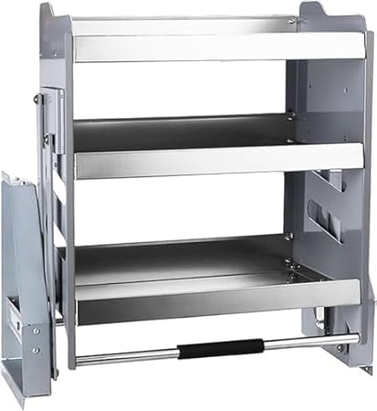 Three-tier pull-down cabinet storage rack, heavy-duty pull-down shelf ...