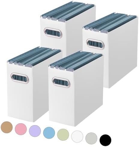 Amazon.com: HUA JIE A4 Storage File Boxes Plastic Archives Cases with ...