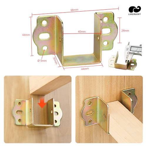 LIKERAINY Centre Support Bed Hinge Rail Brackets Timber Joist Hanger ...