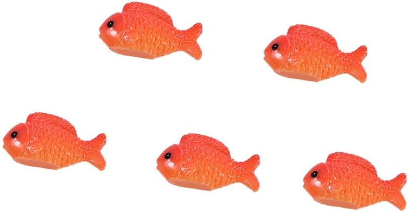 Amazon.com: Mini Red Fish Micro Landscape Ornaments Resin Figurines ...