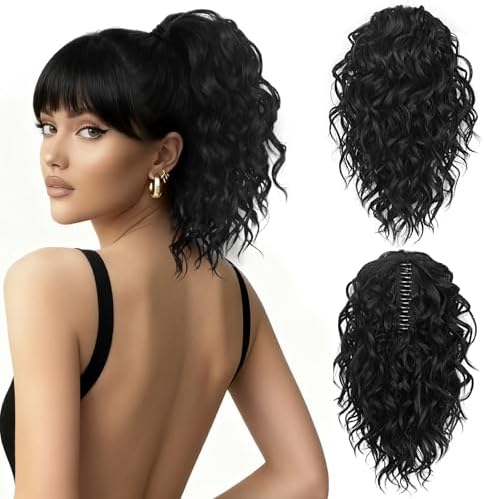 Amazon.com : ZQIAN BEAUTY Clip on Ponytails for Women - 12 Inch Curly ...