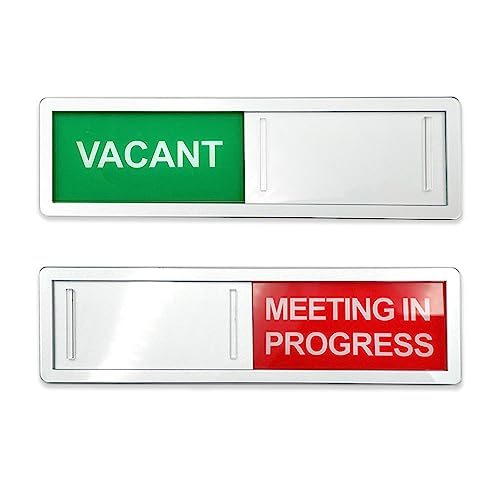 LICQIC Privacy Sign, VACANT/MEETING IN PROGRESS – Sliding Door Sign for ...