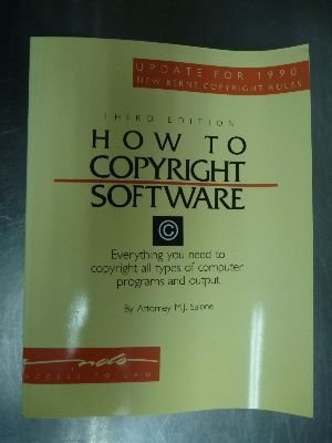 Amazon.com: How to Copyright Software: 9780873371025: Salone, M. J.: Books