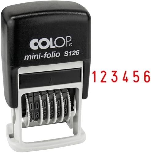 Amazon.com : Mark 2000-S126 Self-Inking Number Stamp - Red Color ...
