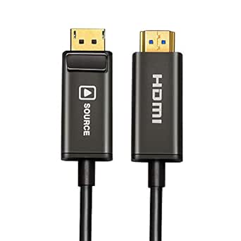 Jeirdus 10m Fibre Optic DisplayPort (DP) to HDMI AOC 18G 4K to 60Hz UHD ...