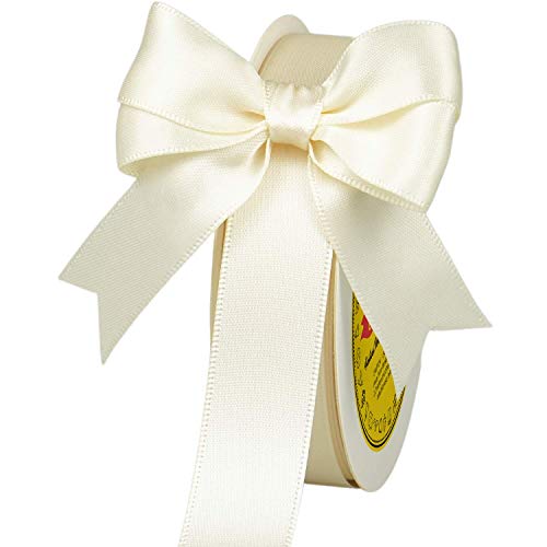 Snapklik.com : Double Face Ivory/Antique White Satin Ribbon 7/8 Inch X ...