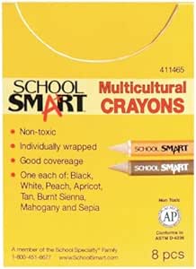 Amazon.com : School Smart Multicultural Crayons - Set of 8 - Assorted ...