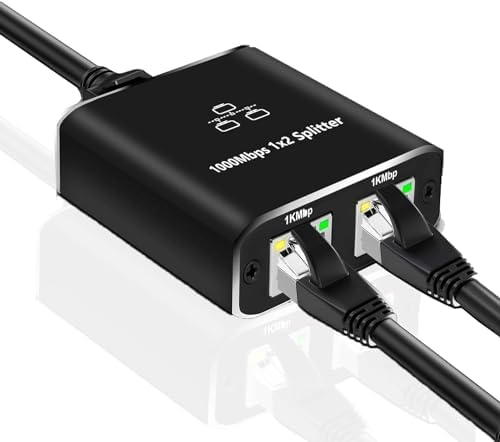 Amazon.com: Ethernet Splitter 1000Mbps High Speed, 1 to 2 Out,RJ45 ...