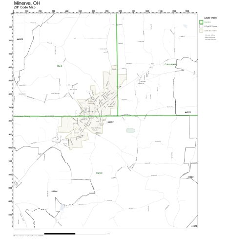 ZIP Code Wall Map of Minerva, OH ZIP Code Map Not Laminated: Amazon.com ...
