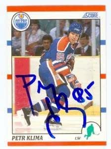 Petr Klima autographed hockey card (Edmonton Oilers) 1992 Score #383 ...